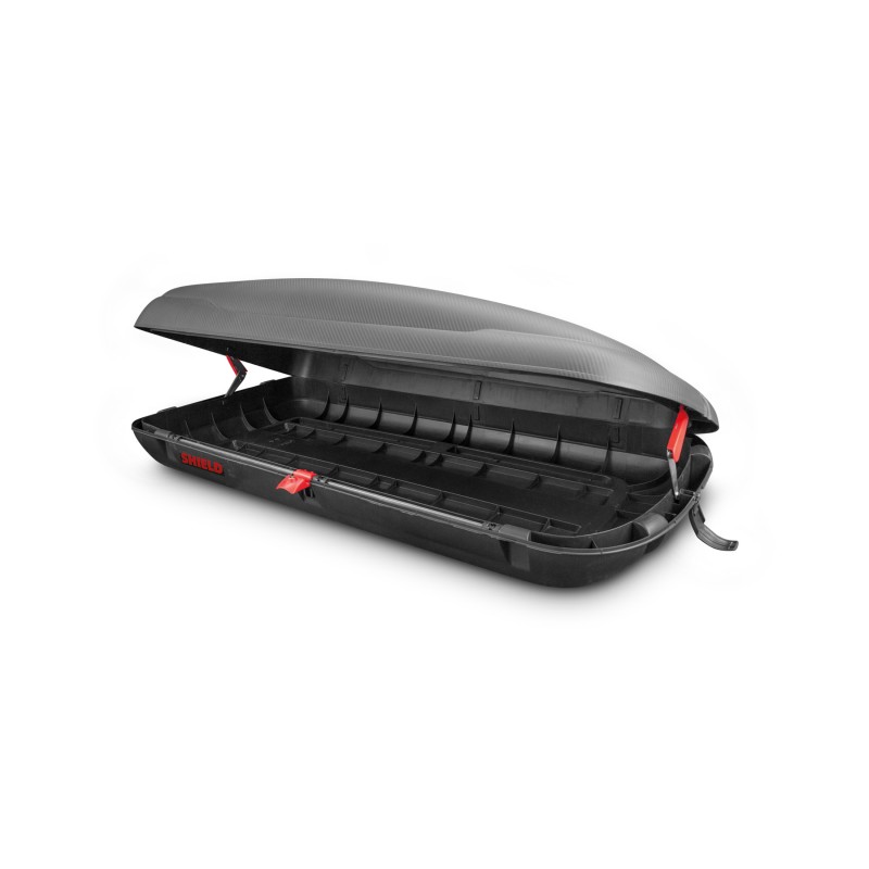 Preassembled carbon look roof box 400L